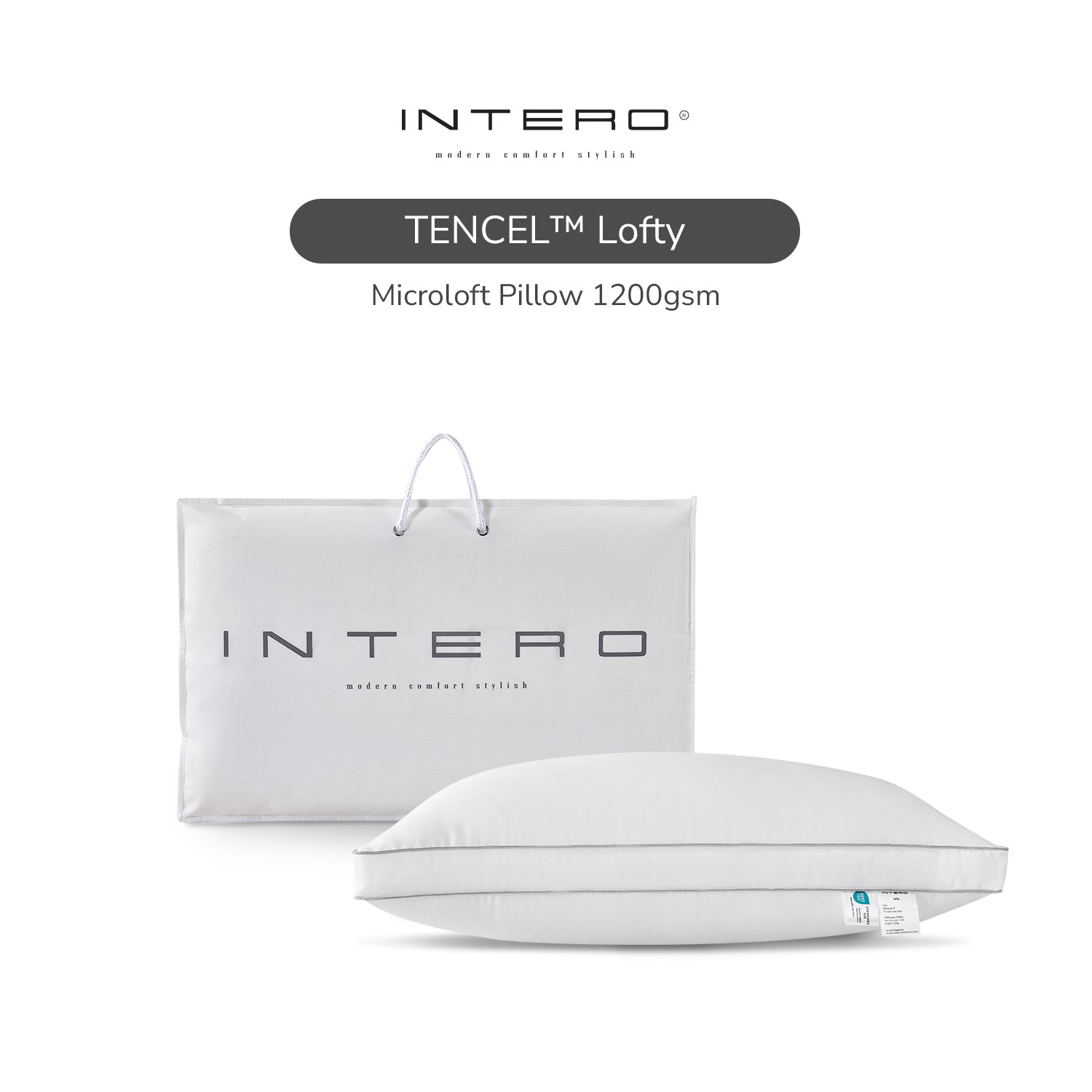 Intero 100% Tencel Lofty Pillow (1200g) | Silky Soft Comfort – Intero ...