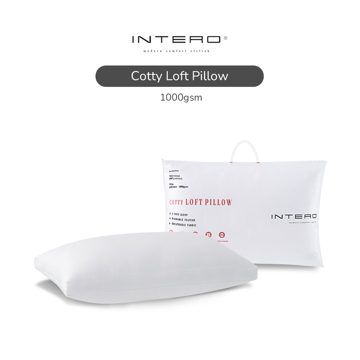 Intero Cotty Loft Pillow | Plush Comfort & Support – Intero Enterprise ...